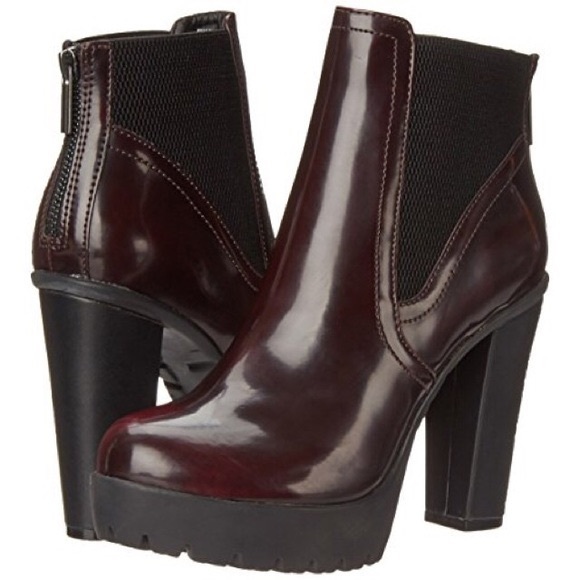 Steve Madden | Shoes | Steve Madden Amandaa Red And Black Heeled Boots ...